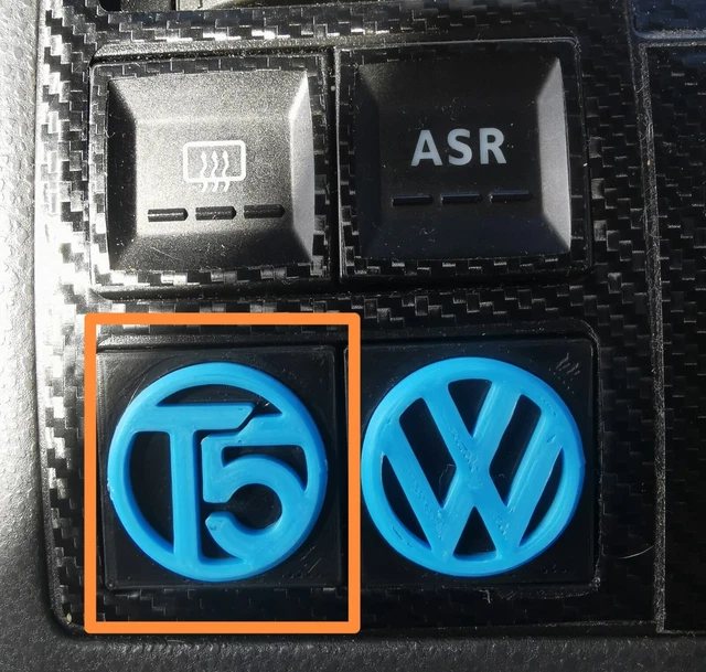 VW T5 CUSTOM switch blank with T5 LOGO Light Blue (pre face lift) £10. ...