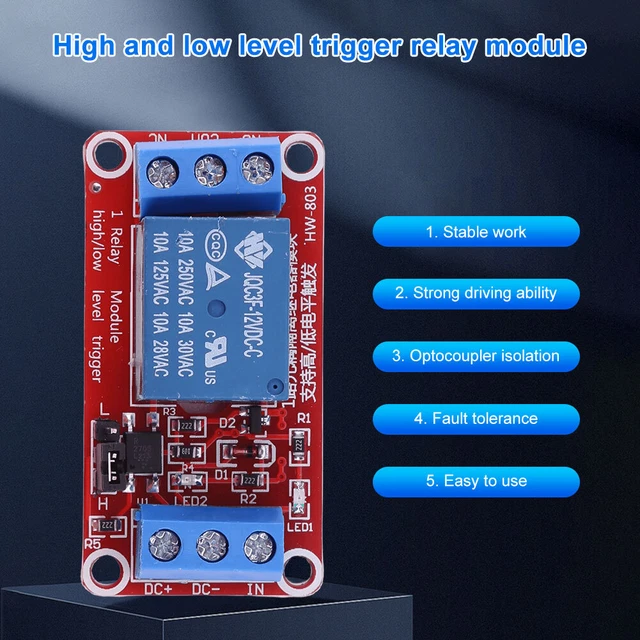 DE 1-KANAL-HIGH-LOW-LEVEL-TRIGGER-RELAIS 12 V mit Optokoppler ...