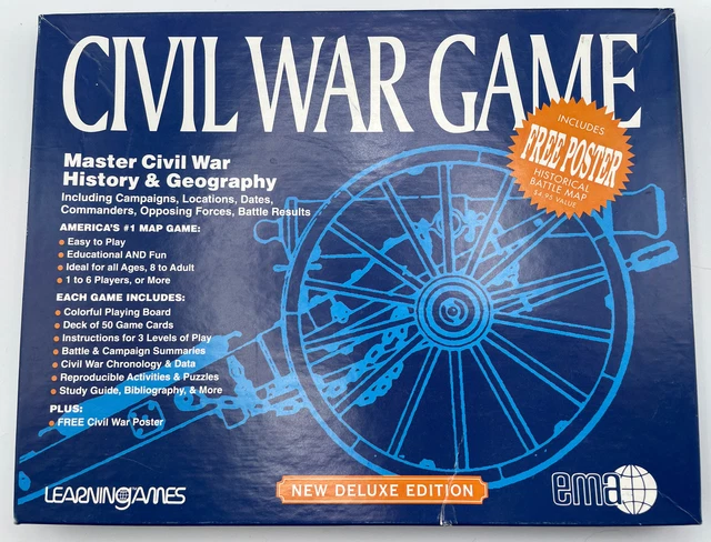CIVIL WAR GAME Master History & Geography W/Poster Home School Learning ...