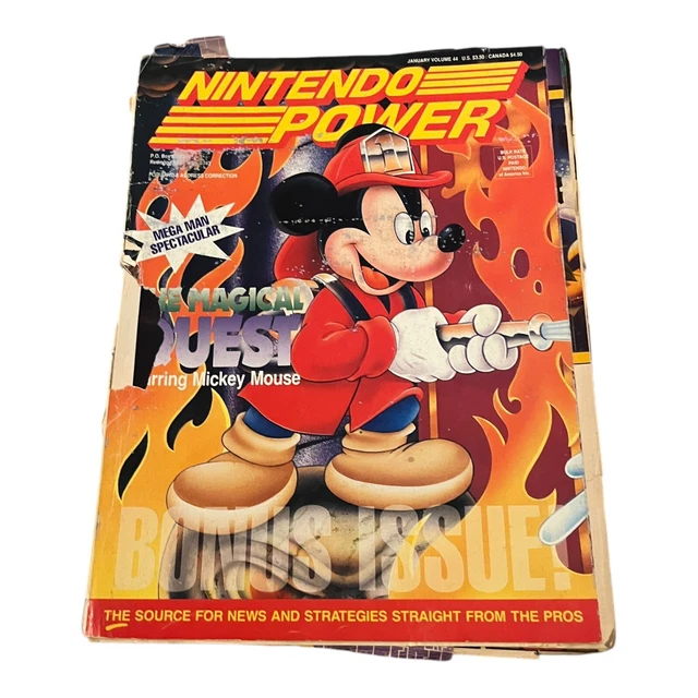 1993 NINTENDO POWER Magazine #44 Mickey's Magical Quest w/ Ren and ...