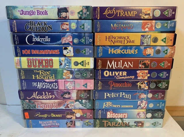 VINTAGE WALT DISNEY Classic VHS Tape Bundle 22 Movies *Pinocchio Little ...