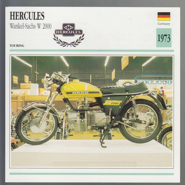 1973 HERCULES WANKEL-SACHS W 2000 Rotary Engine Motorcycle Photo Spec ...