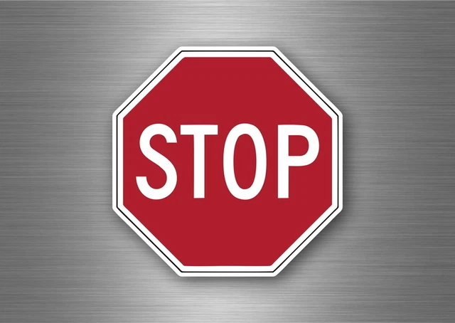 AUTOCOLLANT STICKER SIGNALISATION Signe STOP routier symbole panneau ...
