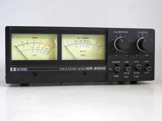 RARE ICOM WR-2000 2000 Watt Hf/Vhf//Uhf Power & Swr Meter & 2 Sensors ...