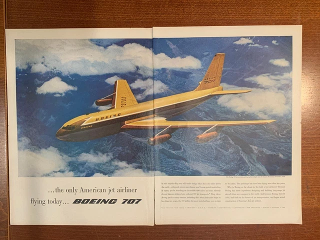 MAGAZINE AD* - 1957 - Boeing 707 - (two-pages) EUR 8,55 - PicClick FR