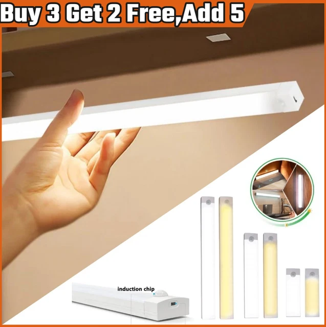 PIR MOTION SENSOR Strip LED Light Wireless Magnetic Cabinet Closet ...