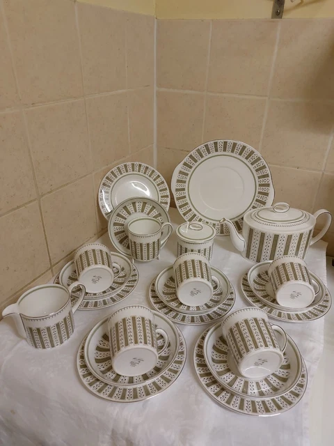 SUSIE COOPER/WEDGWOOD STYLISH 22pc teaset Persia pattern vintage 1960s ...