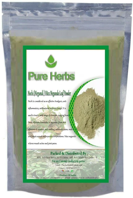 PURE HERBS NOCHI Leaf & Vitex Negundo Leaf Powder £7.69 - PicClick UK