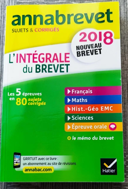 ANNABREVET SUJET ET Corrigés révision brevet des collèges 2023 EUR 2,00 - PicClick FR