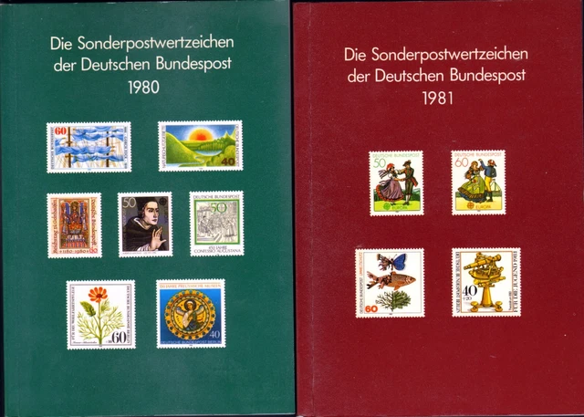 SONDERPOSTWERTZEICHEN BUND JAHRBUCH 1980 + 1981 + 4 X 25 Jahre Brd ...