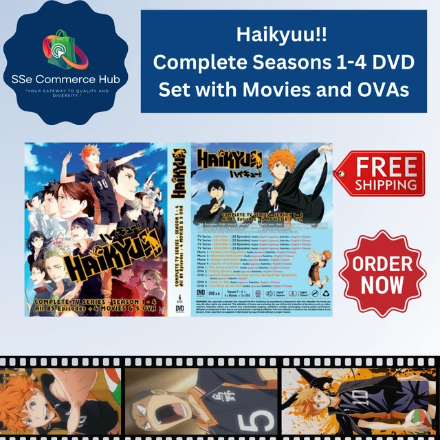 DVD ANIME HAIKYUU!! Haikyu!! Season 1-4 Vol.1-85 End + 4 Movie + 5 OVA ...