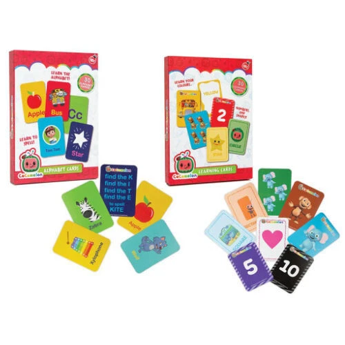 COCOMELON FIRST LEARNING Cards Alphabet ABC Numbers Spelling Shapes ...