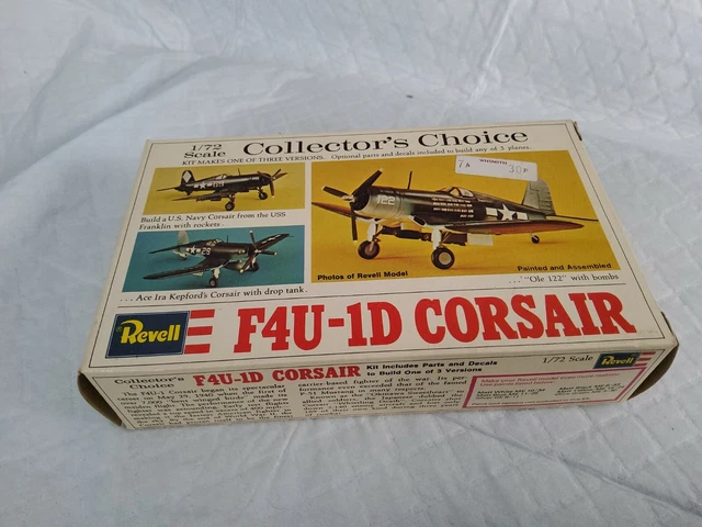 REVELL F4U-1D CORSAIR COLLECTORS CHOICE 1/72 SCALE MODEL KIT H-61 1974 ...