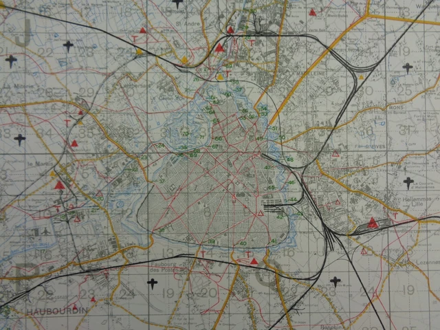 WW1 BRITISH MAP of "ENEMY REAR ORGANISATION" (LILLE and ARMENTIERES ...