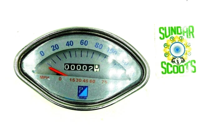 VESPA VBB GRIS CLAMSHELL SPEEDO 120kph/75 mph. JANTE ACIER TAIN ...