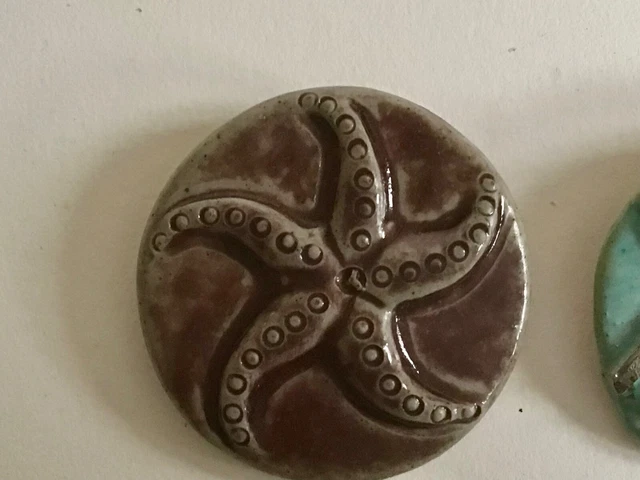 PAIR RARE CANADIAN Art Pottery. Jewellery Brooches, by Jarko Zavi and ...