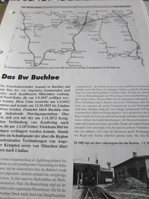 BAHNBETRIEBSWERK MIT GLEISPLAN N 12 Bw Buchloe 8S EUR 7,02 - PicClick DE