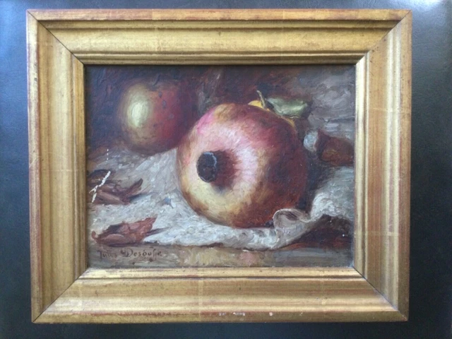 TABLEAU ANCIEN / BELLE NATURE MORTE HUILE SUR TOILE CADRE DORÉ XIXe SIGNÉ EUR 180,00 - PicClick FR