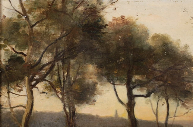 EDMOND RENAULT (1829-1905) Signed French Barbizon Oil Canvas - Sunset ...