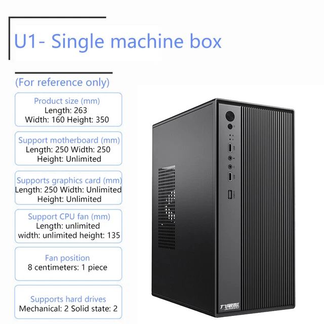 MINI COMPUTER CASE Desktop PC Tower For Micro-ATX/ITX Motherboard 250mm ...