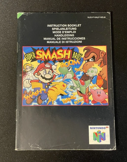SUPER SMASH BROS Nintendo 64 N64 Game Manual Instruction Booklet NUS-P ...