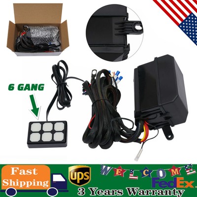 6 GANG SWITCH Panel Relay Control Box With Wire Harness for Car Truck ...
