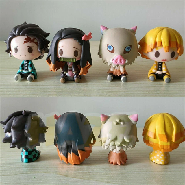 4PCS DEMON SLAYER Figures Kimetsu no Yaiba Kamado Nezuko Tanjiro Mini ...