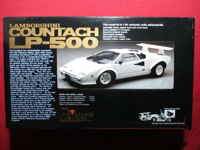 LAMBORGHINI COUNTACH LP500 1/20 Union Japan Model Kit Sports Car Rare ...