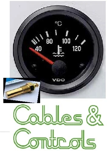 VDO WATER TEMP gauge & sender, 24 volt, 52mm 2 inch 40 -- 120 Deg C ...