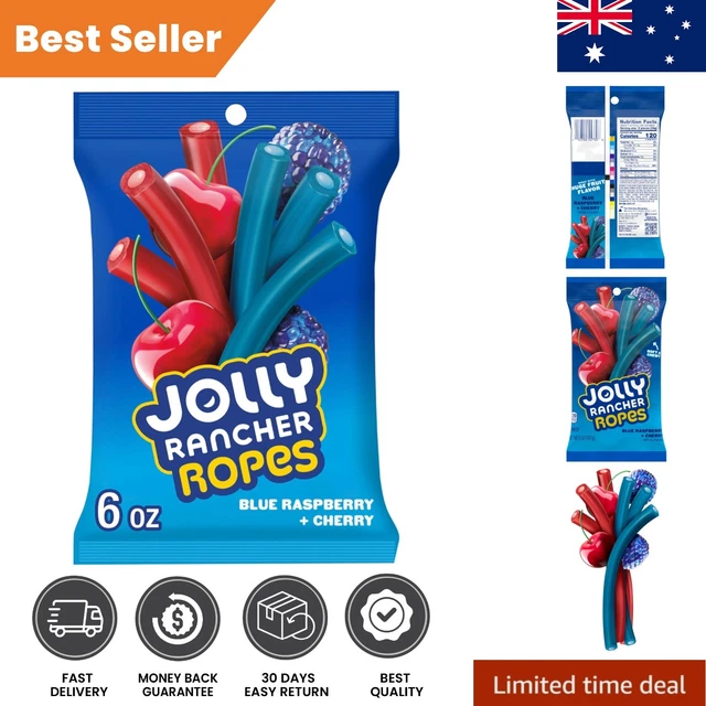 ROPES 6 OZ Bag of Blue Raspberry & Cherry Flavored Chewy Candies ...
