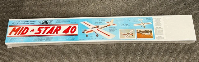 NEW SIG MID Star MidStar .40 40 RC Remote Control Balsa Airplane Kit ...