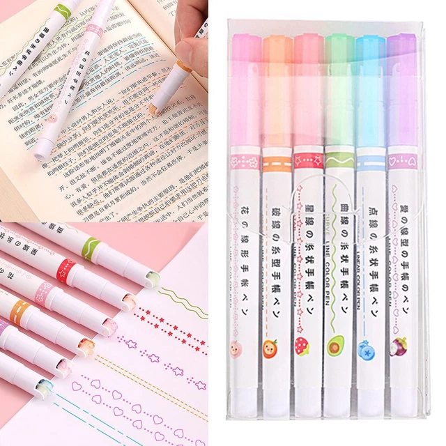 TOOLS CURVE LINE Curve Highlighter Pen Multiple Shapes Markers Pen ...