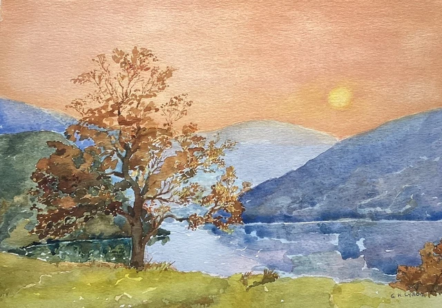 EARLY 20TH CENTURY GK Lydon Watercolour Crummock Water Lake District ...