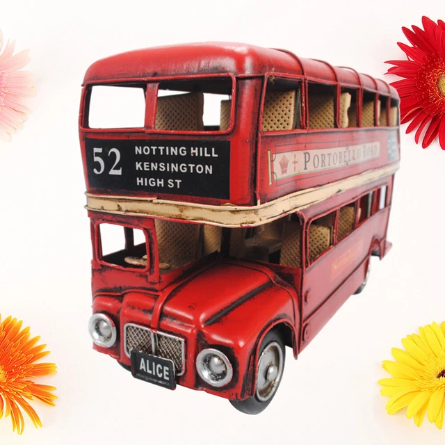 RED LONDON DOUBLE-DECKER Bus Model Bus Craft Iron Art Craft Creative ...