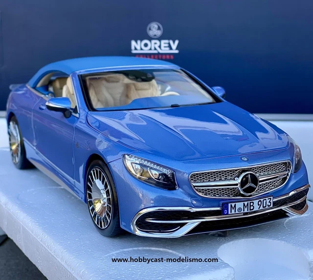 MERCEDES MAYBACH S650 Cabriolet 2018 Blue Metallic 1:18 Norev 183471 ...