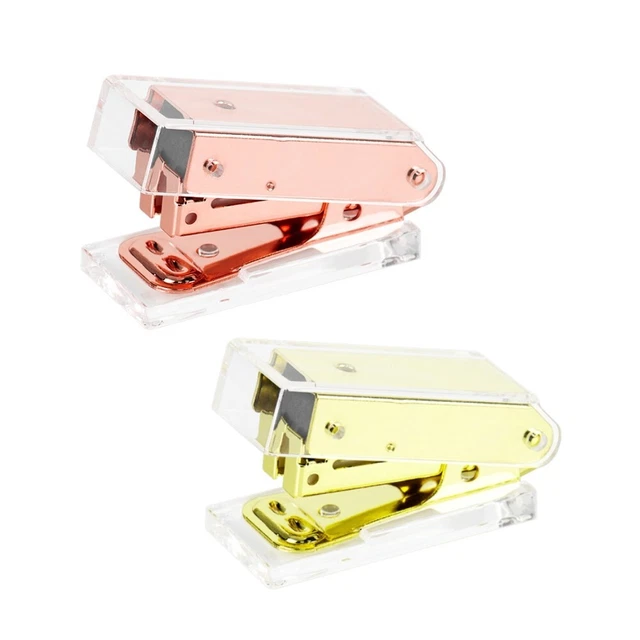 MINI CLEAR ACRYLIC Manual Staplers Spring Powered Stapler for 26/6 ...