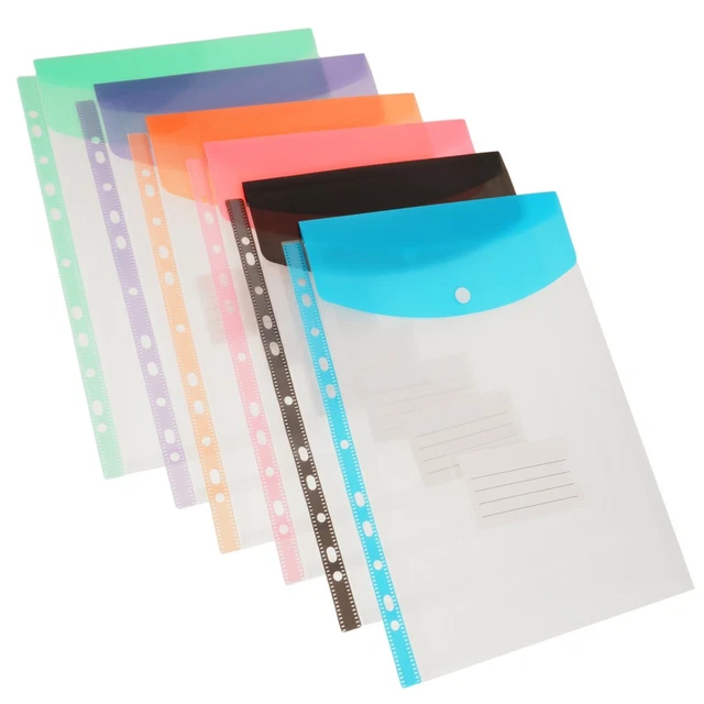 6PCS 11 HOLES Expandable Binder Folders - A4 Size Expandable Plastic ...