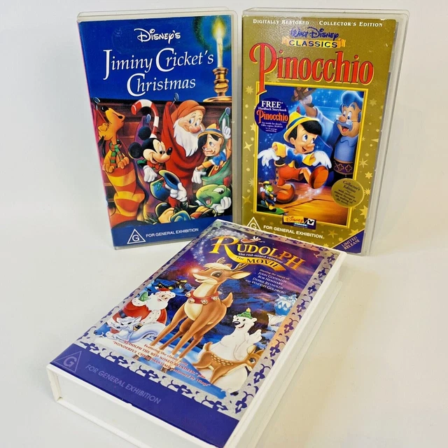 3 X VHS Video Christmas Collection Jiminy Cricket's Christmas+Pinocchio ...