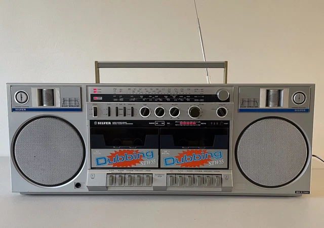 VINTAGE RETRO SILVER STW55L BOOMBOX GHETTO BLASTER RADIO CASSETTE 1980's £63.12 - PicClick UK