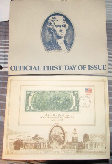 OFFICIAL FIRST DAY of Issue of the Bicentennial Two Dollar Bill April ...