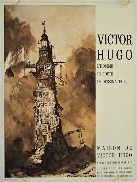 AFFICHE VICTOR HUGO Homme Poète Dessinateur Exposition Maison Victor ...
