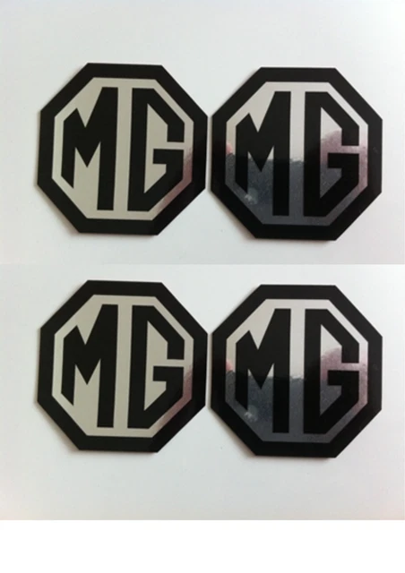MG TF ALLOY Wheel Centre Cap Badges Black Chrome 55mm Logo Caps Set Of ...