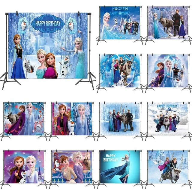 FROZEN DISNEY PRINCESS Elsa Anna Backdrop Birthday Home Party Studio ...