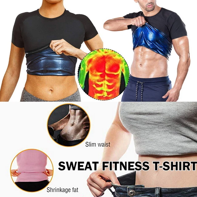 MENS SWEAT SAUNA Shaper Slimming Sports Vest Heat Trapping Shirt Weight ...