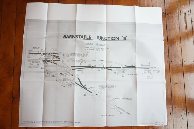 '66 BARNSTAPLE SIGNALLING Signal Box Sidings Railway Plan Diagram ...