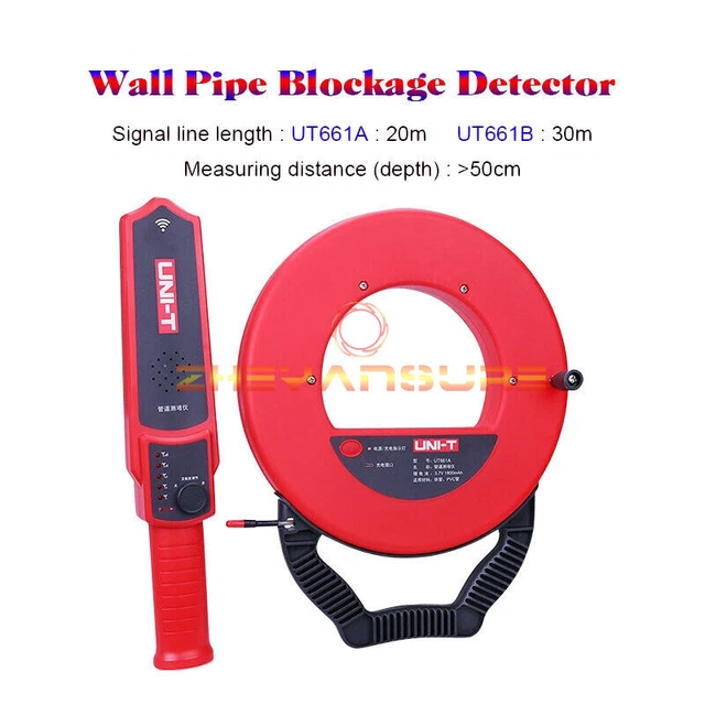 UNI-T WALL PVC Iron tube Blockage Detector Scanner tubeline Clogging ...