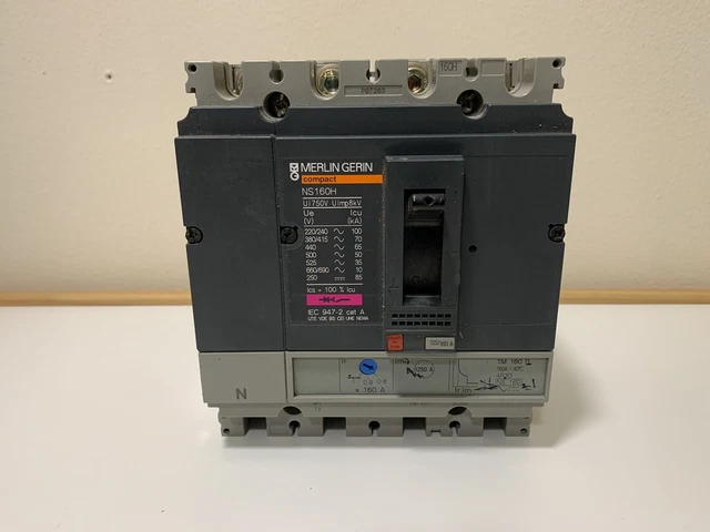 MERLIN GERIN COMPACT NS160H 160Amp 4-Pole MCCB Circuit Breaker TM160D ...