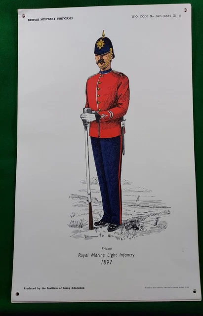 ORIGINAL BRITISH MILITARY Uniforms Poster ROYAL MARINE LIGHT INFANTRY ...