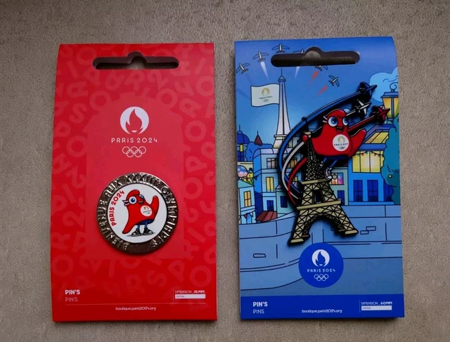 Duo Pins Jo Paris 2024 Jeux Olympiques Para Mascotte Torche Flamme