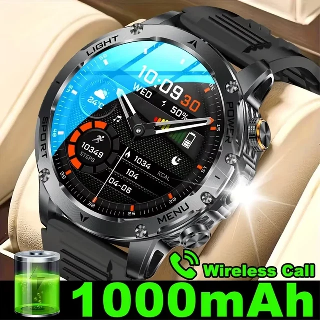 2025 1000MAH BATTERIA Super Capacità Uomini Adulti Smart Watch Schermo ...